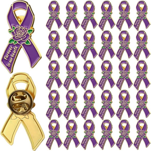 Accessories | 5 Pcs Purple Memorial Rose Pins For Funeral Memorial ...